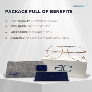 Blue Light Blocking Glasses- Unisex Stylish Aviator Video Gaming Computer Glasses