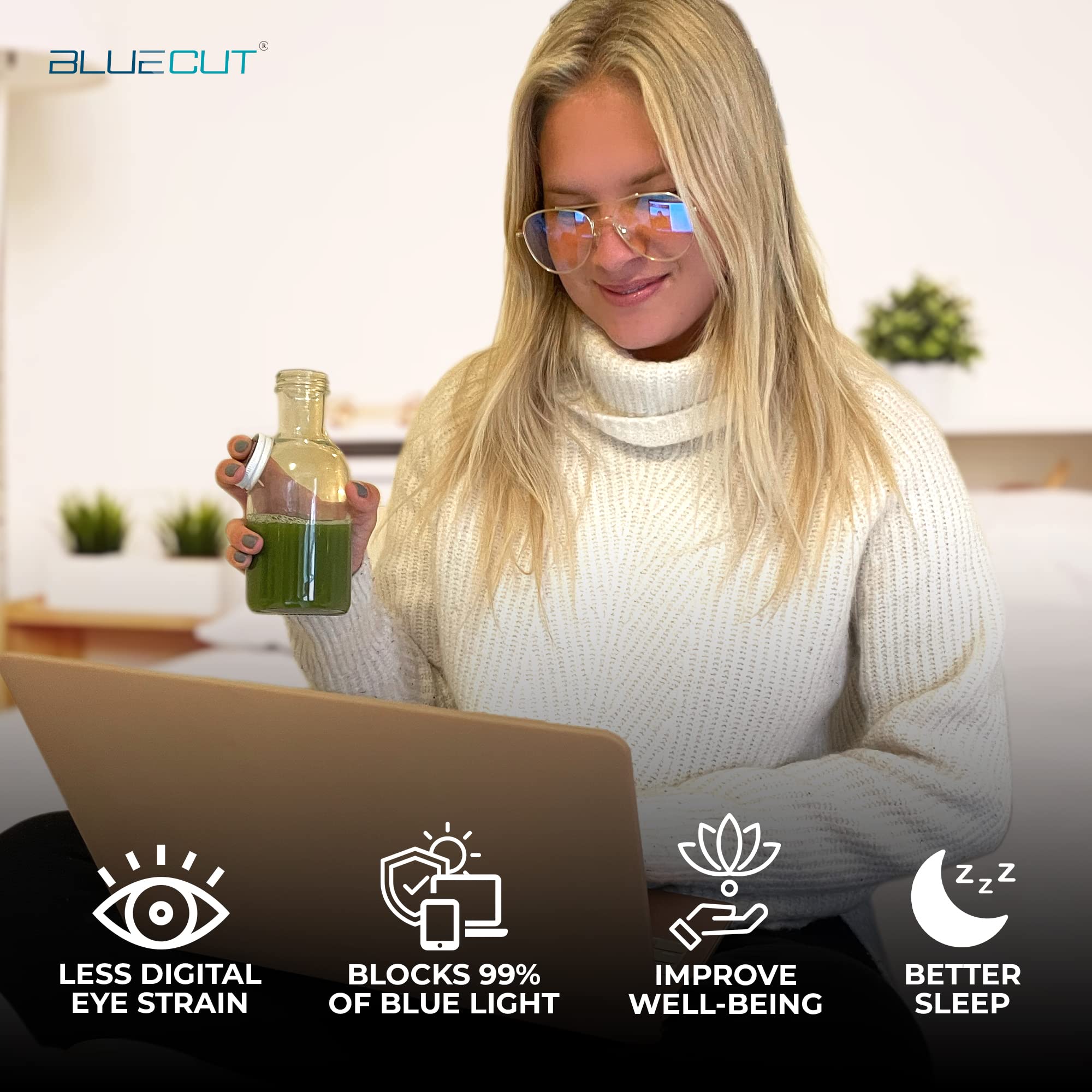 Blue Light Blocking Glasses- Unisex Stylish Aviator Video Gaming Computer Glasses