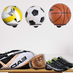 CLISPEED Wall-Mounted Ball Holders Display Racks for Basketball Soccer Football Volleyball Exercise Ball (Black,2PCS)