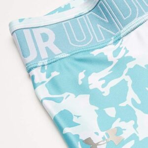 Under Armour Armour Heatgear Print Novelty Crop, Blue Haze (425)/Rift Blue, Youth Small