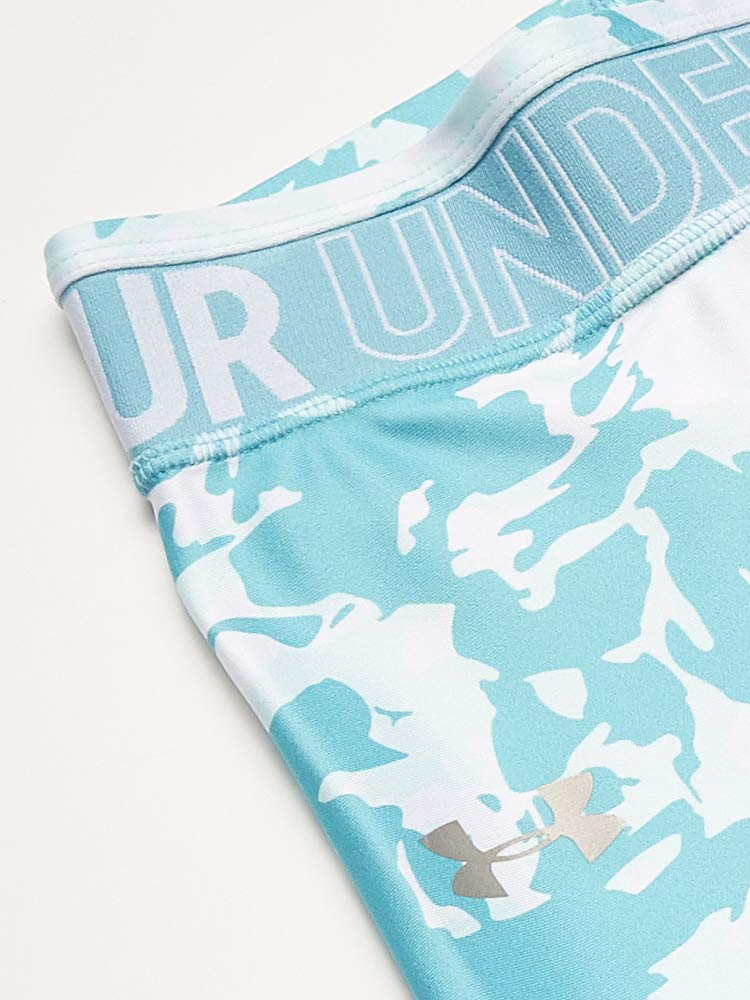 Under Armour Armour Heatgear Print Novelty Crop, Blue Haze (425)/Rift Blue, Youth Small