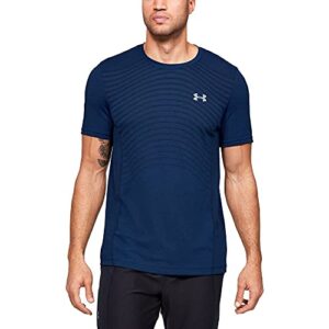 under armour seamless short sleeve novelty, american blue (449)/mod gray, medium