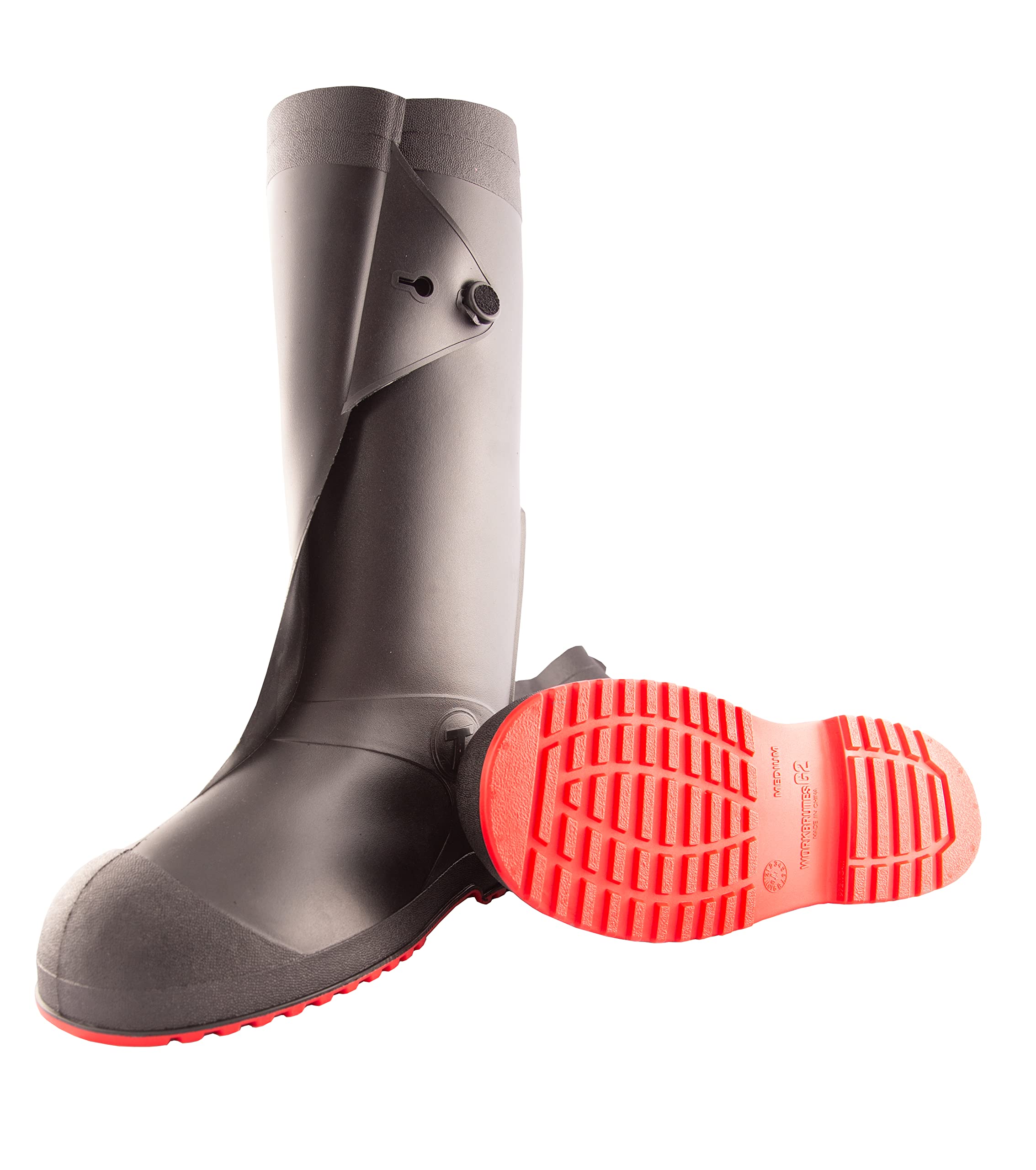 TINGLEY - 45851.XL Tingley-45851 Workbrutes G2 - PVC Overshoe - 17" Ht. - Black Upper - Red Sole - Cleated Outsole