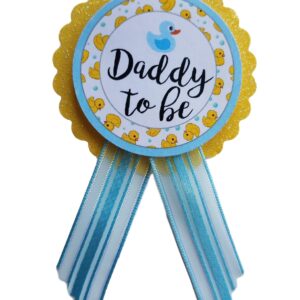 Amy's Bubbling Boutique, Inc. Mommy & Daddy to Be Pin Duck Baby Shower Yellow & Blue It's a Boy, Baby Sprinkle Gender Reveal