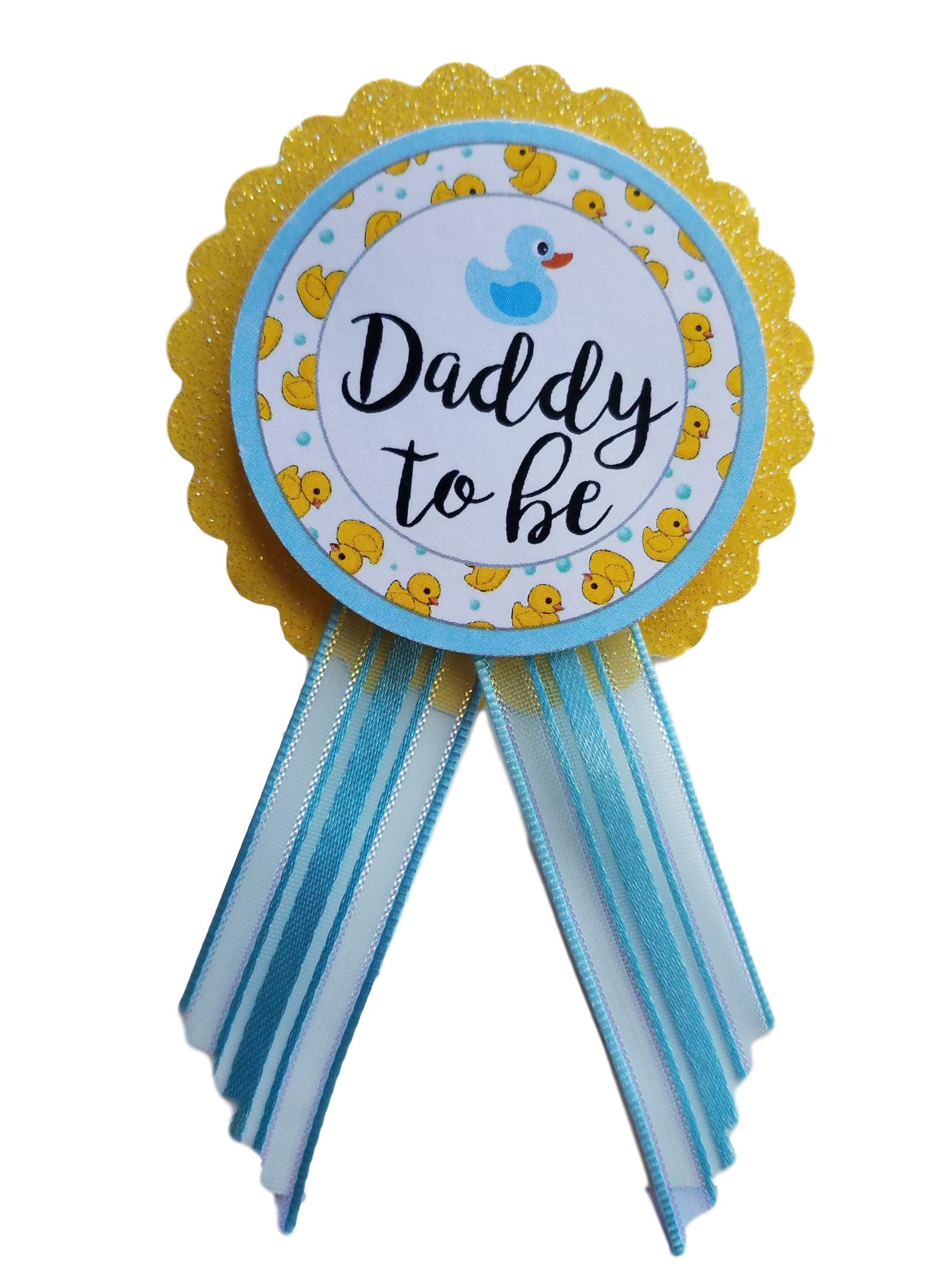 Amy's Bubbling Boutique, Inc. Mommy & Daddy to Be Pin Duck Baby Shower Yellow & Blue It's a Boy, Baby Sprinkle Gender Reveal