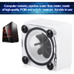 G1/4 Thread Revolving Speed Water Cooling POM Acrylic Material Impeller Water Flow Meter Indicator with Silicone Sealing Ring, for PC Water Cooling System(3 Way)