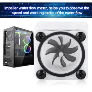 G1/4 Thread Revolving Speed Water Cooling POM Acrylic Material Impeller Water Flow Meter Indicator with Silicone Sealing Ring, for PC Water Cooling System(3 Way)