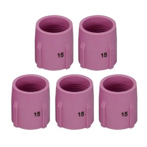 riverweld 53n89 15# 15/16" orifice large tig gas lens alumina nozzle ceramic cups fit sr db wp 9 17 18 20 25 26 tig welding torch 5pk