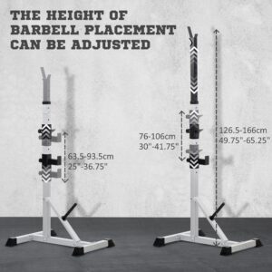 Soozier 2-Piece Pair Steel Height Adjustable Barbell Squat Rack and Bench Press 23" x 29.75" x 69.25"