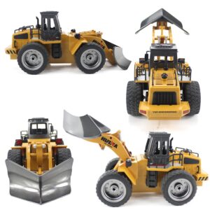 fisca RC Truck Remote Control Snow Plow 6 Channel 2.4G Alloy Snow Sweeper Vehicle 4WD Tractor Toy with Lights for Kids