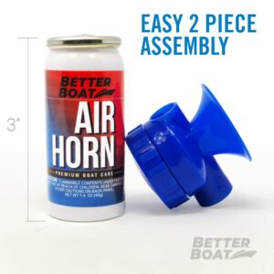 Air Horn Can for Boating & Safety Very Loud Canned Boat Accessories Hand Held Fog Mini Marine Air Horn for Boat Can and Blow Horn or Small Compressed Horn Refills 1.4oz