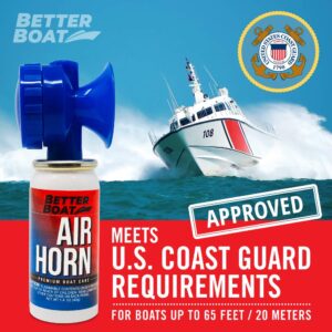 Air Horn Can for Boating & Safety Very Loud Canned Boat Accessories Hand Held Fog Mini Marine Air Horn for Boat Can and Blow Horn or Small Compressed Horn Refills 1.4oz