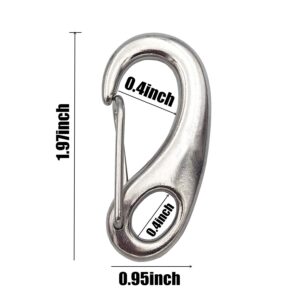 PISSION Flag Carabiner Hooks 4 Pack Stainless Steel Spring Snap Hooks Clips for Keychain Backpack Climbing Hiking Gym and Attach Dog Leashes Carabiner Clips