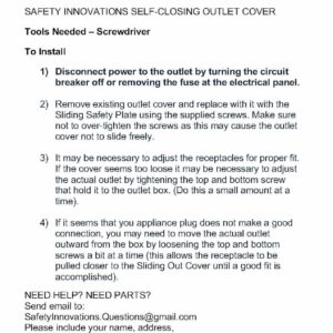 Safety Innovations Self-Closing Babyproof Outlet Covers - (for Center Screw Outlets Only) an Alternative to Wall Socket Plugs for Child Proofing, (12-Pack), (1-Screw), (White) White)