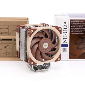 Noctua NH-U12A, Premium CPU Cooler with High-Performance Quiet NF-A12x25 PWM Fans (120mm, Brown) for Desktop