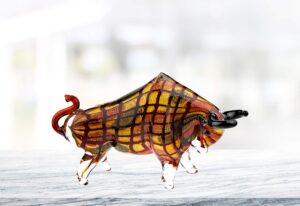 gifts plaza (d) handcrafted murano art glass toro grande large bull figurine 8"