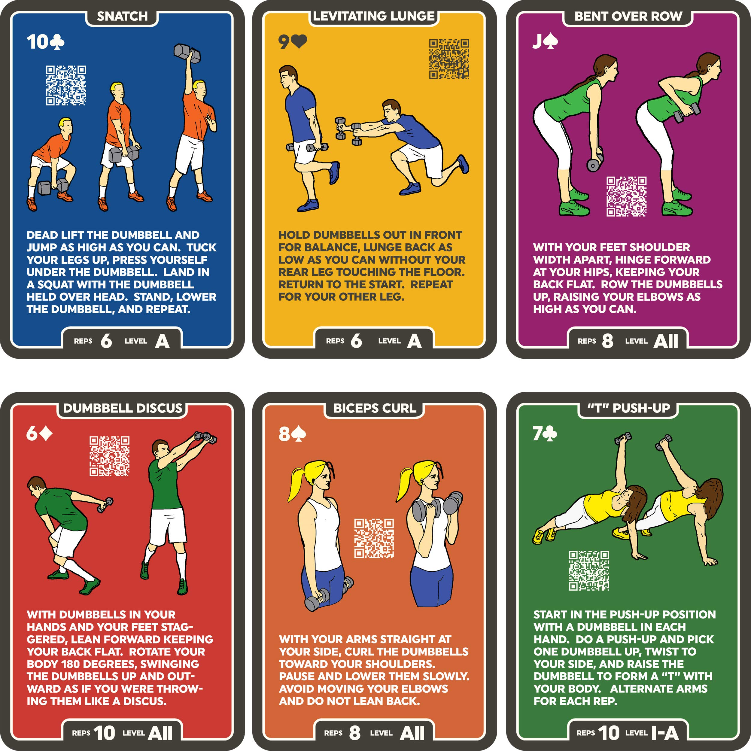 Stack 52 Dumbbell Exercise Cards. Dumbbell Workout Playing Card Game. Video Instructions Included. Perfect for Training with Adjustable Dumbbell Free Weight Sets and Home Gym Fitness. (2019 Mega Pack)