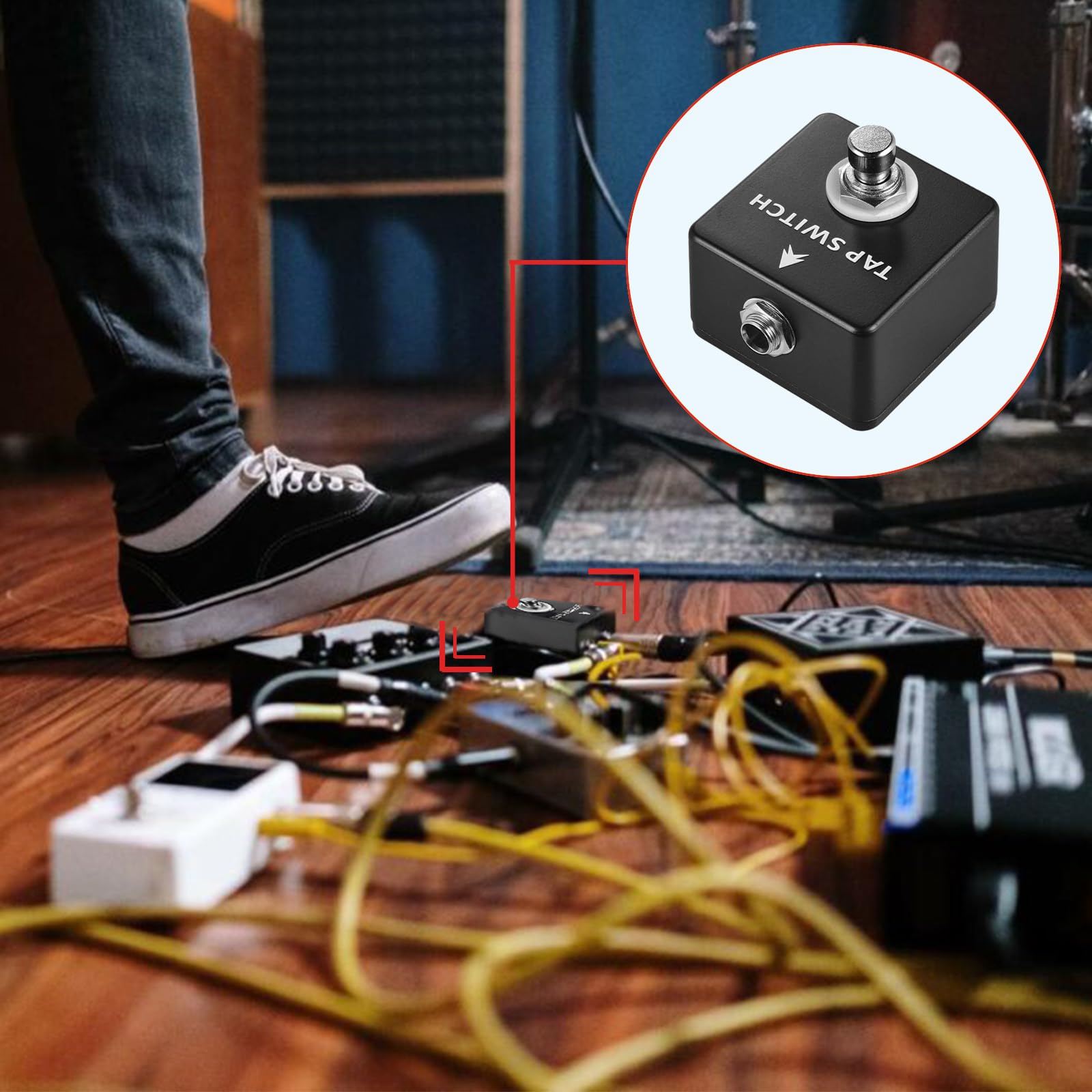 Guitar Footswitch Pedal TAP SWITCH PEDAL, Single Momentary Footswitch, for time-based effects Pedal and Muti-effects Pedal