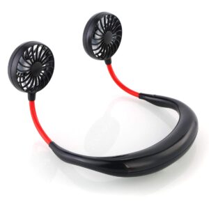 Hand Free Mini Fan, Portable Wearable USB Rechargeable Personal Neckband Fan, Cooler with 3 Speed,360 Degrees Free Rotation for Indoor Outdoor