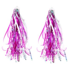 xingzi 1pair hot pink 19cm/7.5inch dazzle tassels children bicycle handlebar streamers scooter fringe bike baby carrier handle deocration accessories for kids cycling lovers