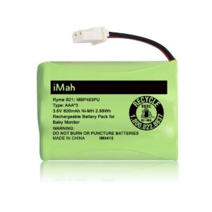 imah ryme b21 battery compatible with motorola baby monitor mbp33xl (only fits mbp33s mbp36 mbp36s newer 800mah version) mbp481 mbp482 mbp483 (don't fit mbp33 mbp33s mbp36 mbp36s older 900mah version)