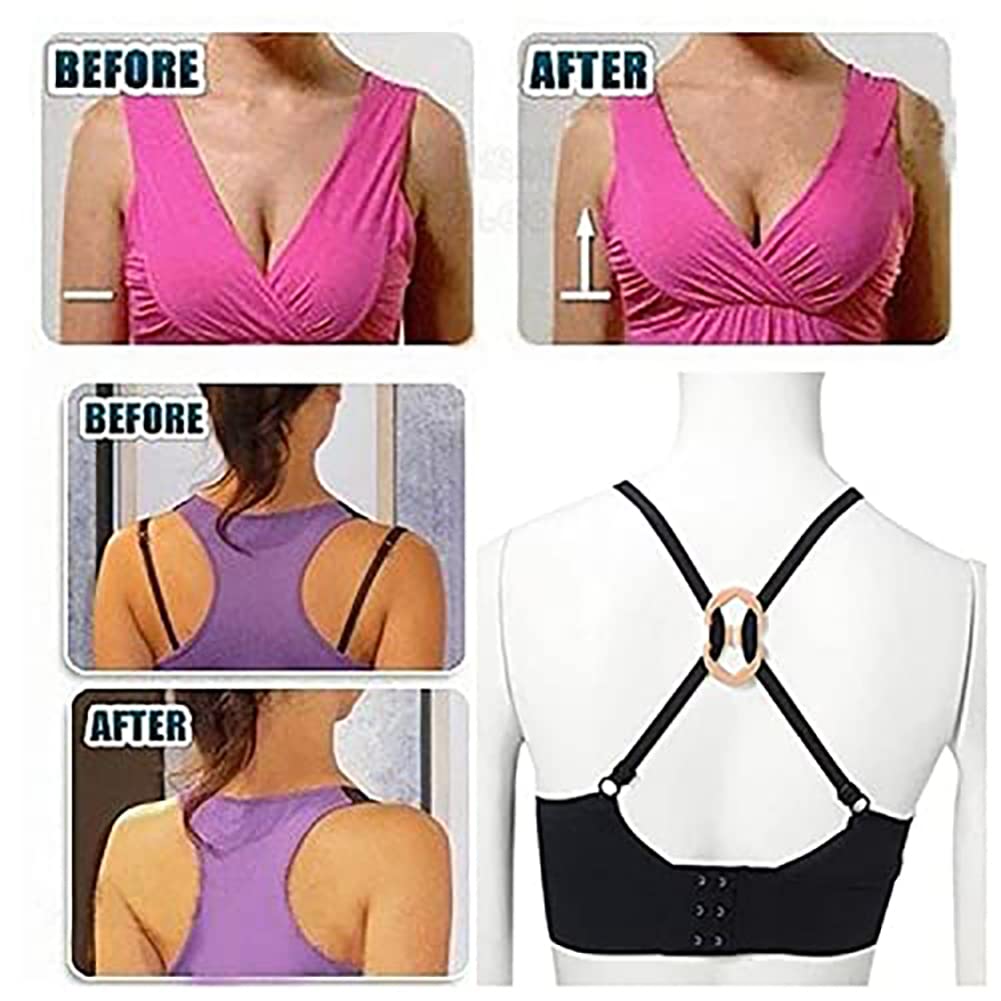 Fnoko Bra Strap Clips Anti-Slip Buckles Conceal Straps - for Back for Women 15 Pack (15 Pack)