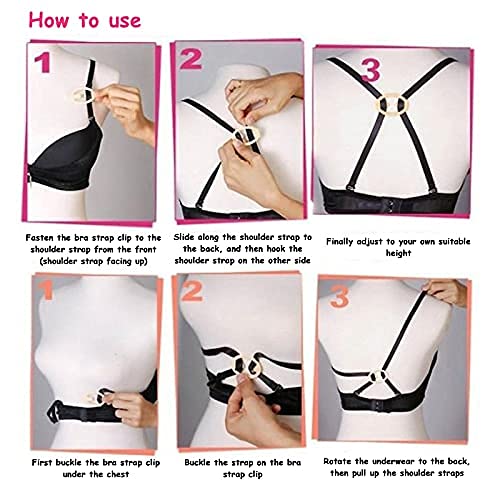 Fnoko Bra Strap Clips Anti-Slip Buckles Conceal Straps - for Back for Women 15 Pack (15 Pack)