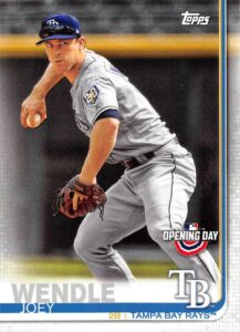 2019 topps opening day #191 joey wendle tampa bay rays baseball card