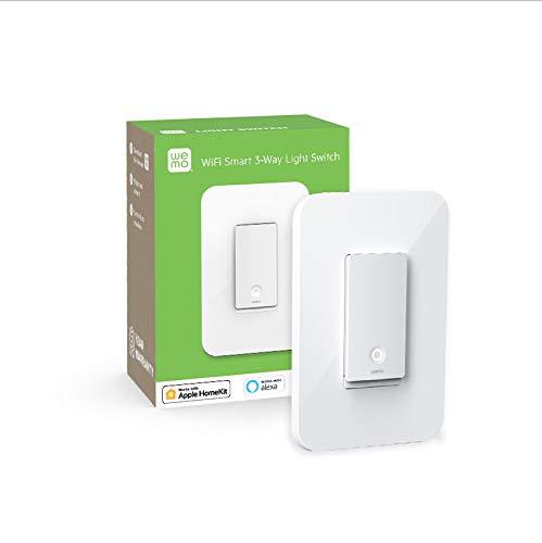 Wemo WLS0403 Wi-Fi Light Switch, 3-Way - Control Lighting from Anywhere, Easy In-Wall Installation, Works with Alexa, Google Assistant and Apple HomeKit