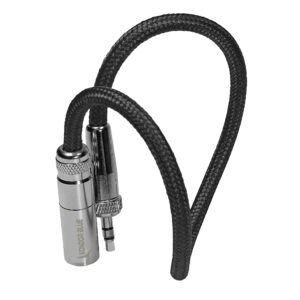 KONDOR BLUE Mini XLR to 3.5mm (1/8 inch) Mini Jack with Locking Screw Mount (1/8 inch) TRS Stereo Mic 12 inch Cable for Lapel Lavalier Microphones Pocket Cinema 6K 4K Senheiser Sony