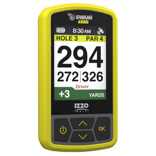 Izzo Swami 6000 Handheld Golf GPS Water-Resistant Color Display With 38,000 Course Maps & Scorekeeper