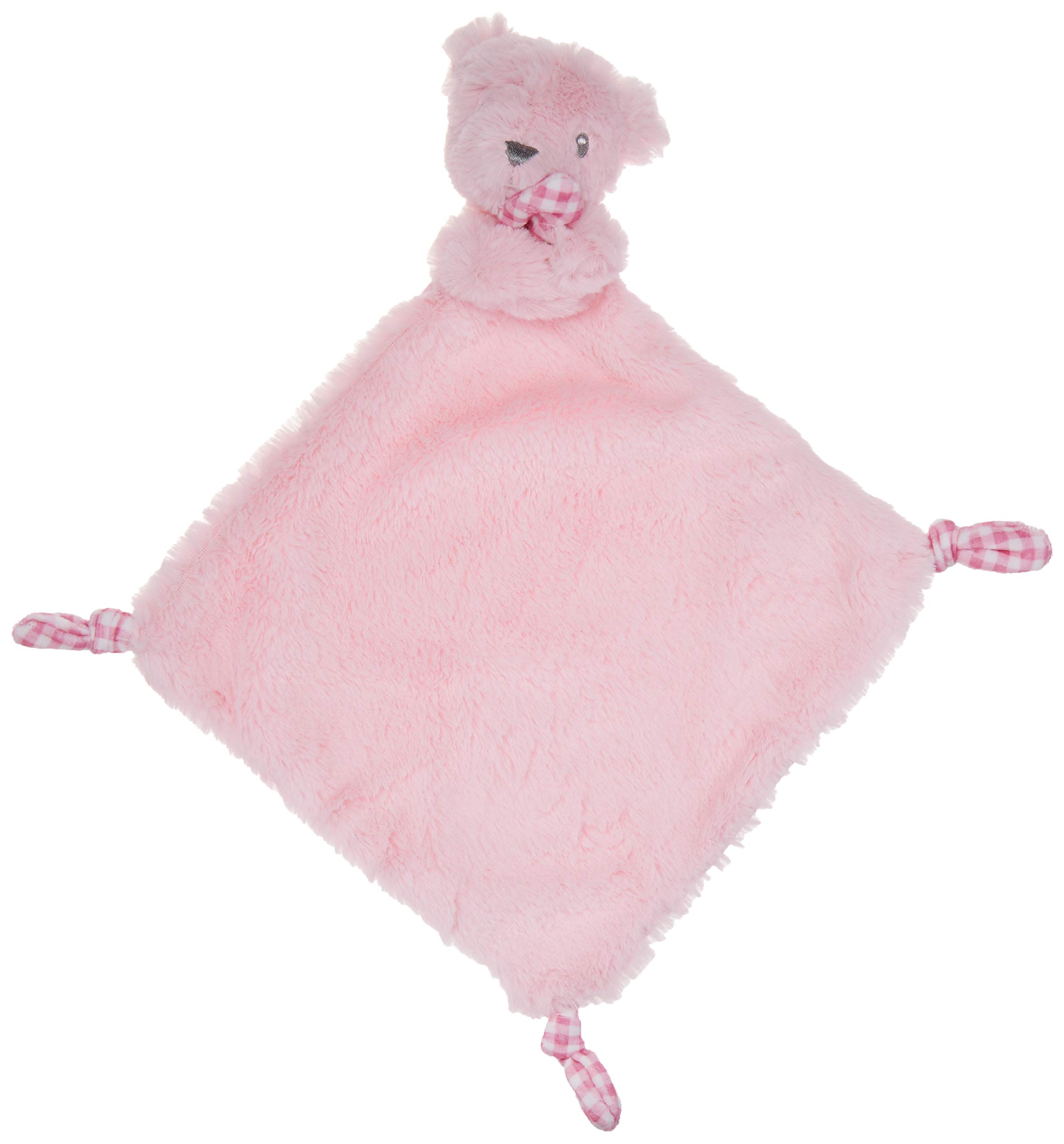 KELLY BABY Pink Bear Security Blanket with Rattle Polka Dot Accents