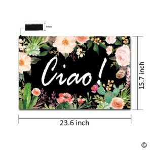 MsMr Funny Door Mat Ciao Decorative Indoor Outdoor Custom Doormat Non-Woven Fabric Home Office Welcome Mat 23.6" x 15.7"