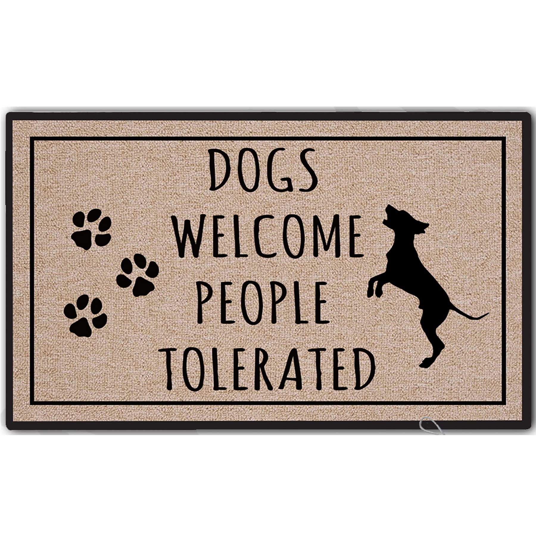 MsMr Funny Door Mat Dogs Welcome People Tolerated Decorative Indoor Outdoor Custom Doormat Non-Woven Fabric Home Office Welcome Mat 30" x 18"