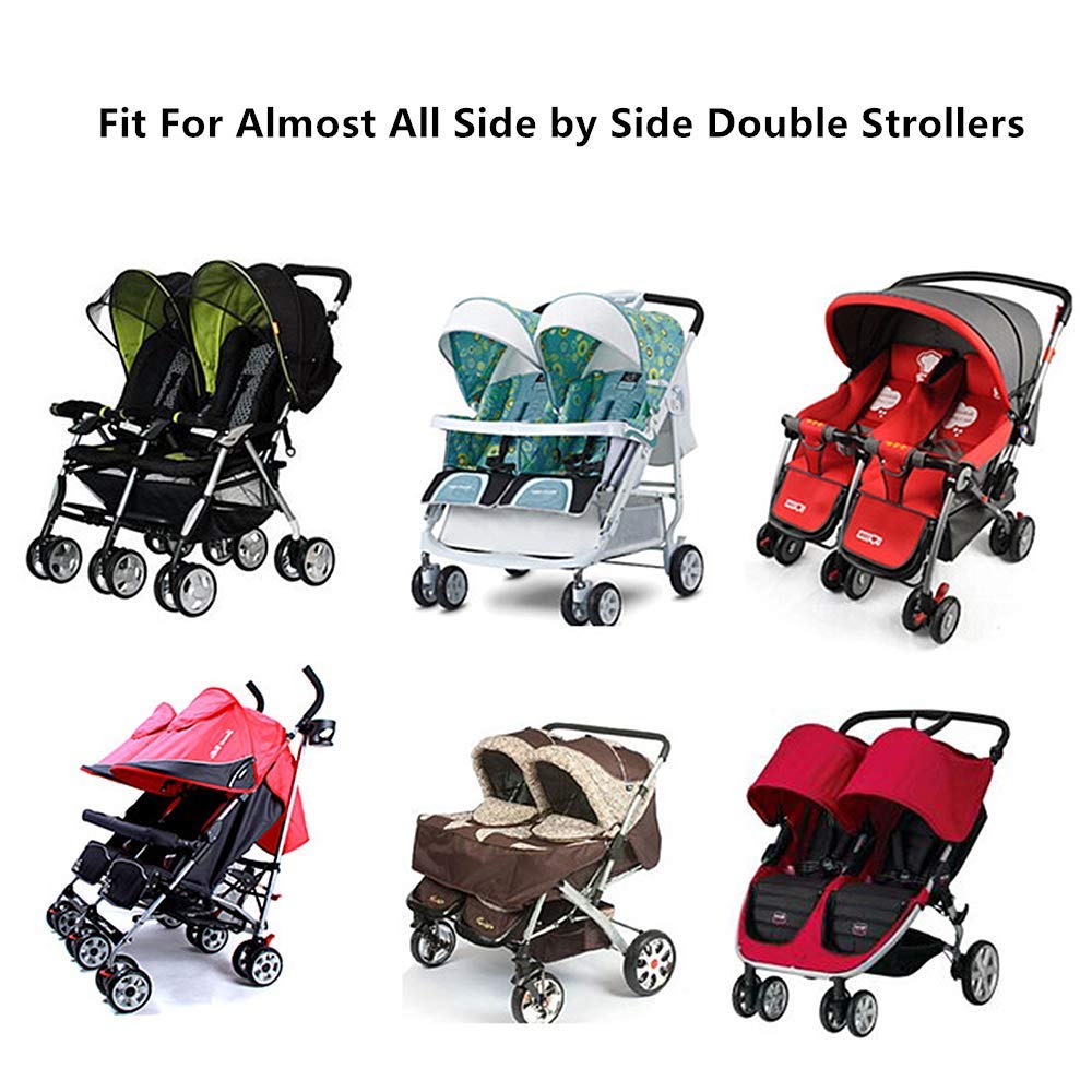 Rain Cover for Double Stroller,Universal Size Weather Shield for Side by Side Double Baby Stroller.