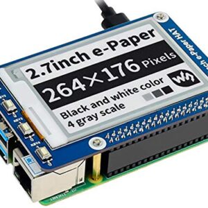 2.7inch E-Ink Display HAT,264x176 Pixel Black,White Two-Color 3.3V/5V E-Paper Screen LCD for Raspberry Pi 4B/3B+/3B/2B/Zero/Zero W/Zero WH and Jetson Nano SPI Interface Support Full Refresh