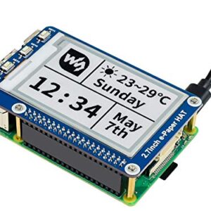 2.7inch E-Ink Display HAT,264x176 Pixel Black,White Two-Color 3.3V/5V E-Paper Screen LCD for Raspberry Pi 4B/3B+/3B/2B/Zero/Zero W/Zero WH and Jetson Nano SPI Interface Support Full Refresh