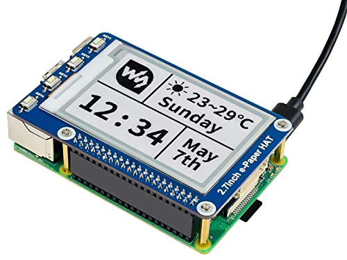 2.7inch E-Ink Display HAT,264x176 Pixel Black,White Two-Color 3.3V/5V E-Paper Screen LCD for Raspberry Pi 4B/3B+/3B/2B/Zero/Zero W/Zero WH and Jetson Nano SPI Interface Support Full Refresh