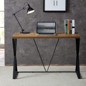 DYH Computer Desk 47 in, Home Office Writing Desk, Modern Simple Style Wood Table, Brown