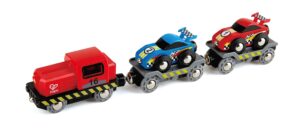 hape race car transporter, l: 11, w: 2, h: 1.5 inch