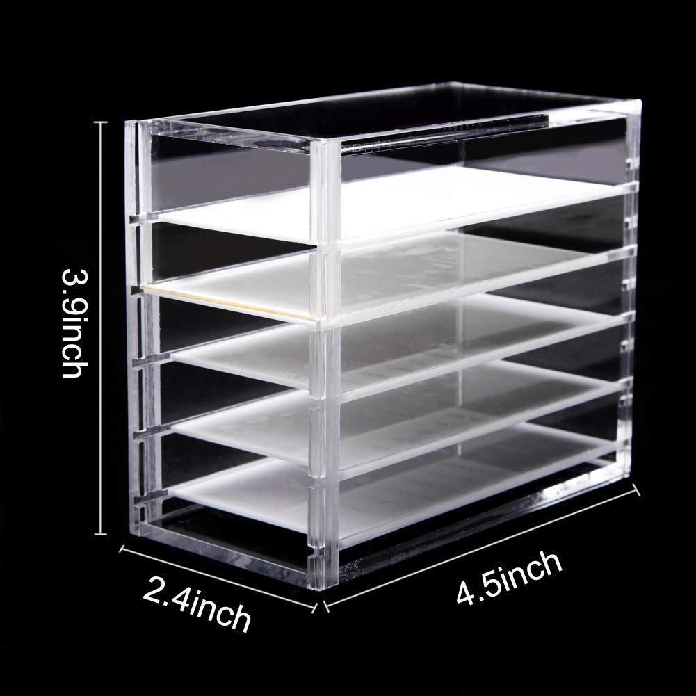 5 Layer Clear Acrylic Eyelash Storage Box False Eyelash Case Lash Display Organizer Grafting Eyelash Extension Tool