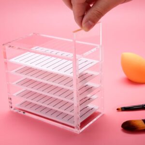 5 Layer Clear Acrylic Eyelash Storage Box False Eyelash Case Lash Display Organizer Grafting Eyelash Extension Tool