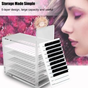 5 Layer Clear Acrylic Eyelash Storage Box False Eyelash Case Lash Display Organizer Grafting Eyelash Extension Tool