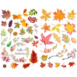 seasonstorm hello autumn yellow leaves precut anti-uv waterproof decoration album planner stickers scrapbooking diary sticky paper flakes (pk041)