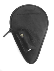 chalk factory natural leather vintage table tennis bat cover (black)