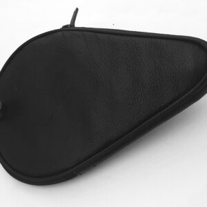 Chalk Factory Natural Leather Vintage Table Tennis Bat Cover (Black)