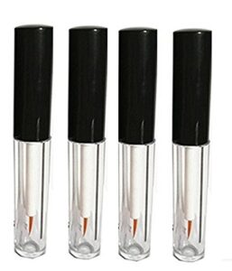 lassum 4 pcs empty plastic eyeliner tube container refillable eyelash growth oil,mascara, eye gloss liquid tube bottle, 5 ml