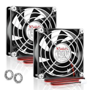 wathai 80mm x 25mm 12 volt fans dc brushless cooling fan 12v dual ball 2pin for diy small project cooler 2 pack