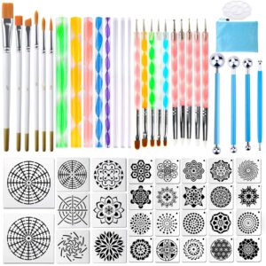 mandala dotting tools,augshy 58pcs dot painting tools set rock painting supplies with a blue zipper waterproof storage bag for painting rocks