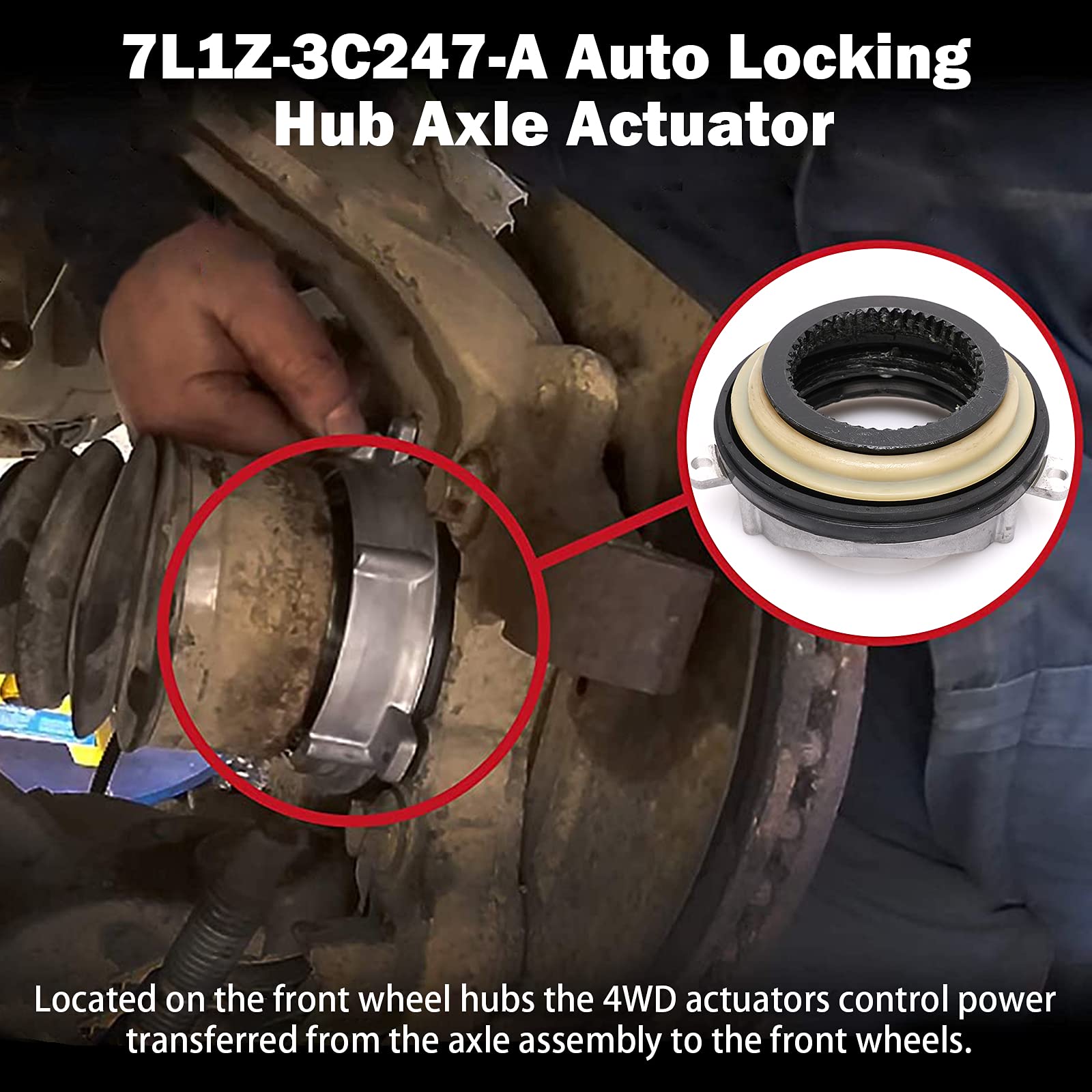 SHINEHOME 7L1Z-3C247-A Auto Locking Hub Axle Actuator 4x4 4WD IWE Fits Ford F150 2004-2015 Front Left Right 4-Wheel Hub Lock Actuator for Ford Expedition 2003-2015, Lincoln Navigator 2003-2015